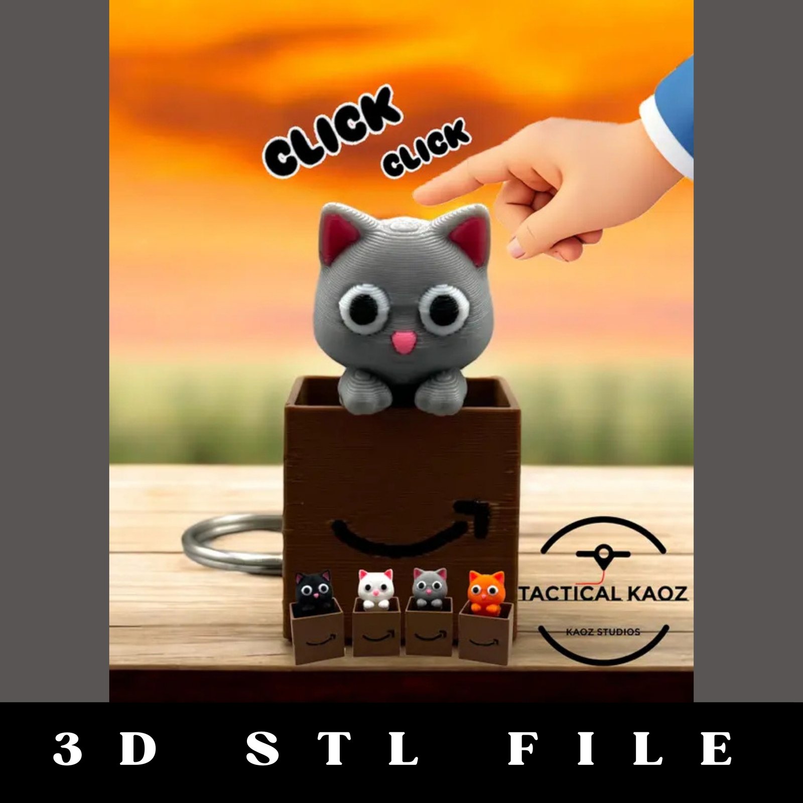 Clicky Cat Fidget STL File - print3dstl.com