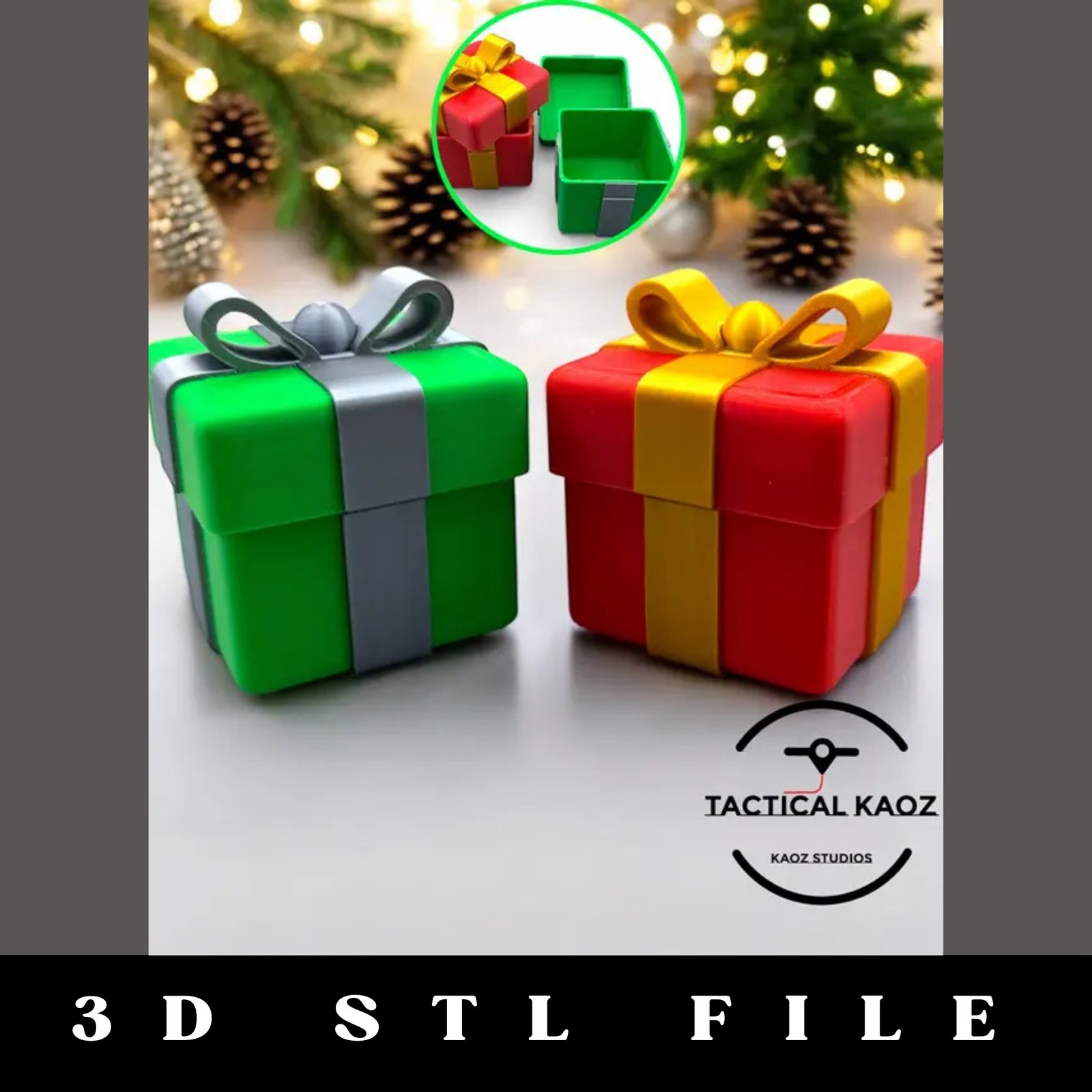 Festive Gift Box STL File - print3dstl.com