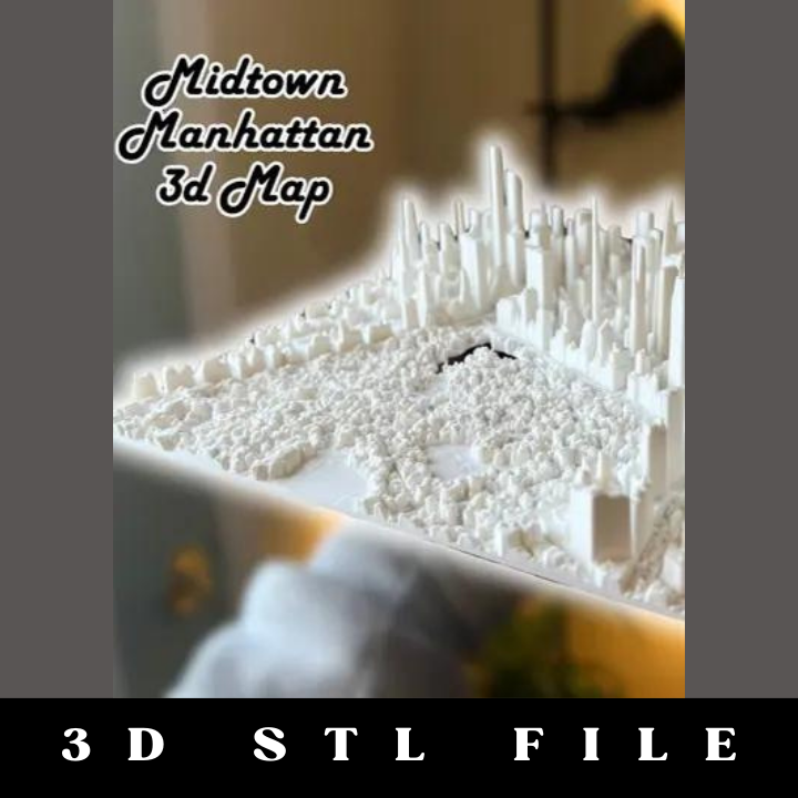 Midtown Manhattan Map STL File - print3dstl.com