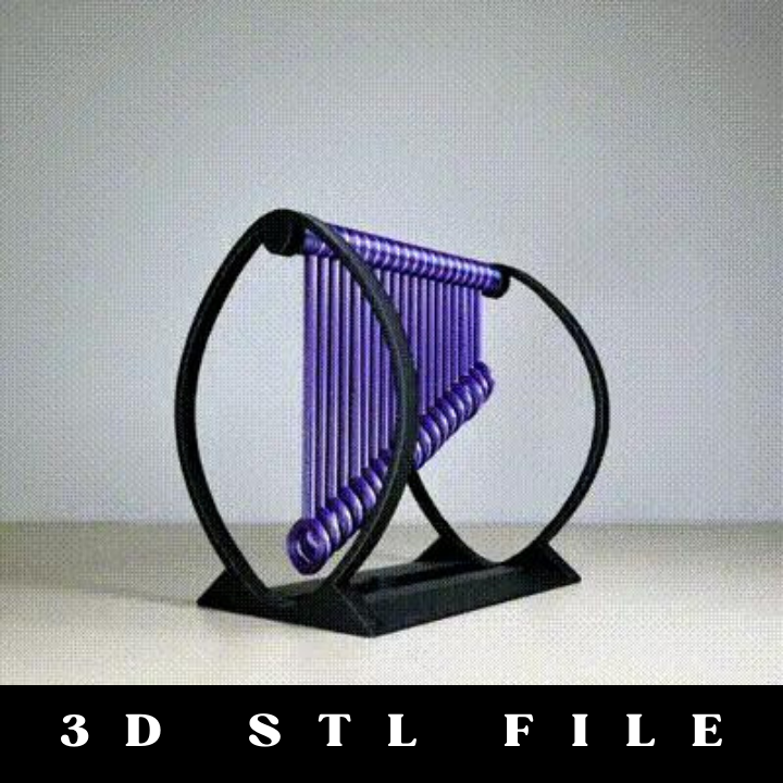 Pendulum Wave Toy STL File with 3 Pendula Sets - Precision 3D Model ...
